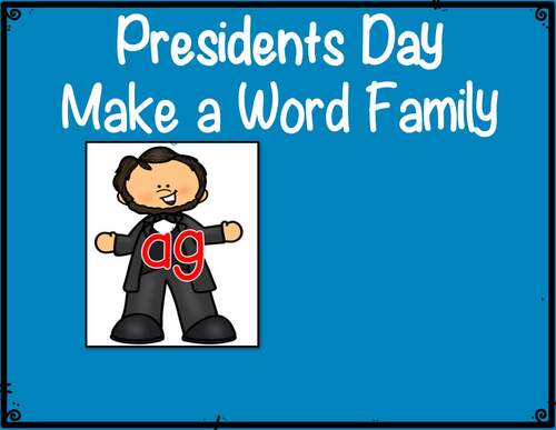 Presidents' Day Make A Short Vowel Word Family Center | TPT