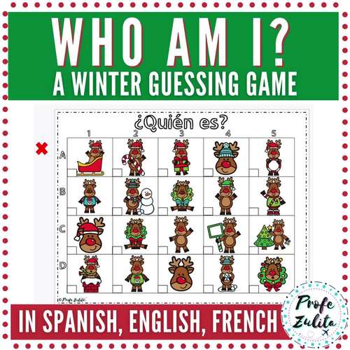 Winter Who am I - Description Guessing Game in English, Spanish, & French