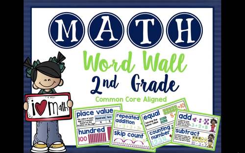 Math Word Wall {2nd Grade} by The Literacy Loft - Jessica Meyer | TpT