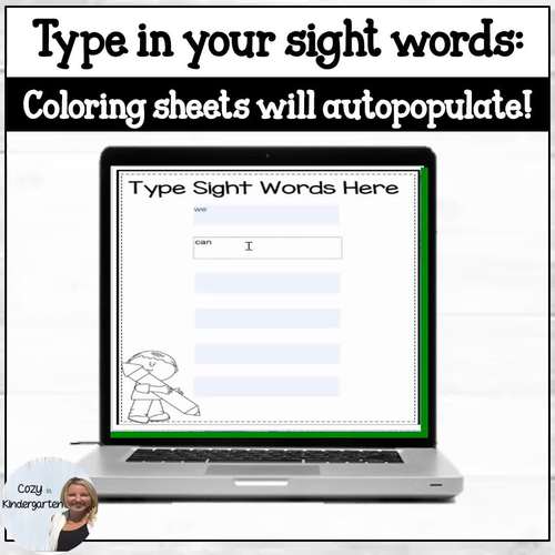 Editable Thanksgiving Color by Sight Word Worksheets by Cozy in ...