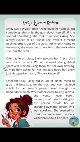 Social Story: Emily's Lesson on Kindness by Emmabee89 | TPT