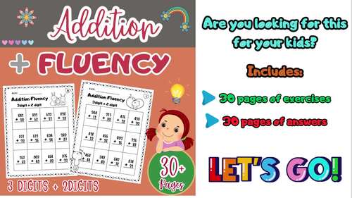 Valentine's Day Addition Fun: 3-Digit by 2-Digit Practice Worksheets