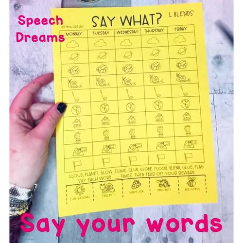 Speech Language Therapy Homework | Print and Go No prep worksheet