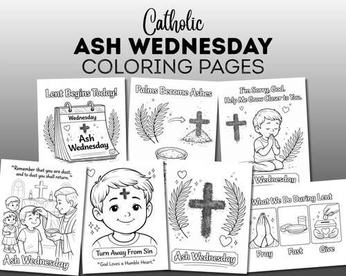 Ash Wednesday Coloring Pages for Kids | Catholic Lent Activities