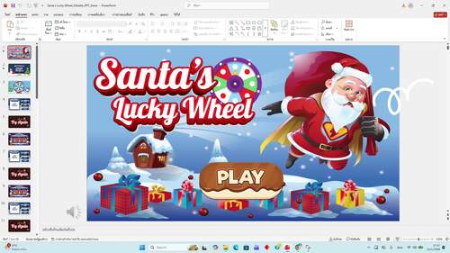 Santa’s Lucky Wheel Editable Interactive PowerPoint Game Template