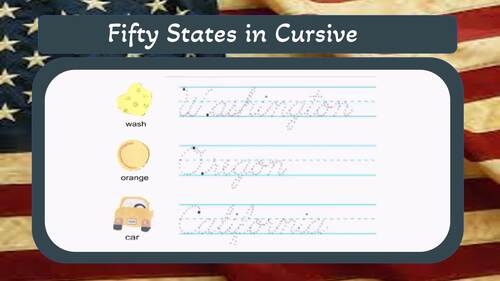Handwriting (and cursive) Practice: The 50 States and Capitals | TPT