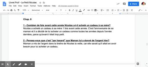 Le Petit Nicolas - Vidéo de la correction des questions du chapitre 8
