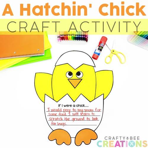 Spring Baby Chick Craft Life Cycle of a Chicken Writing Easter Bulletin ...