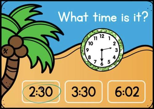 Telling Time to the Hour and Half Hour | Boom Cards™ | TpT