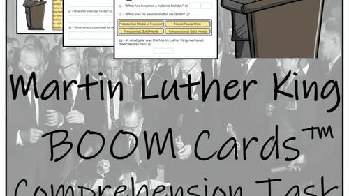 Martin Luther King BOOM Cards™ Comprehension Activity | 5th Grade & 6th ...