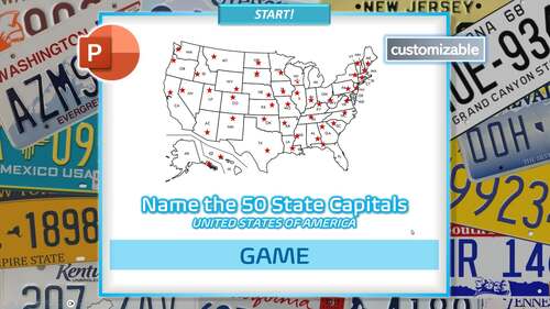 Guess the 50 State Capitals Game - Multiple Choice PowerPoint Digital ...