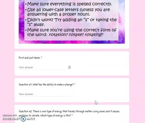 Forms of Energy Review Escape Room (Google Forms) | TPT