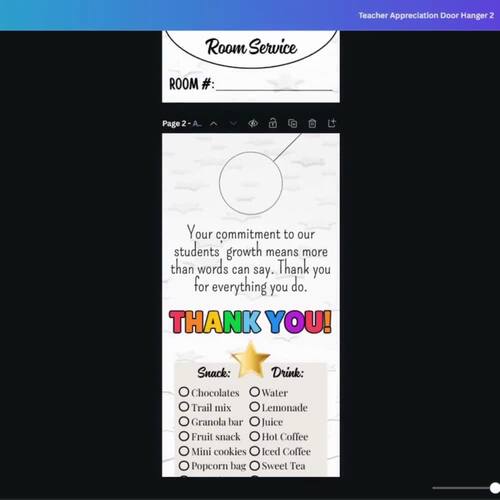 Teacher Appreciation Room Service Door Hanger by Silvia's Digital Files