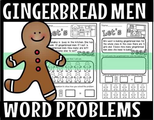 Gingerbread men Word Problems. by Murphys lesson design studio | TPT