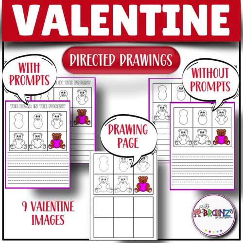 Valentine’s Day Directed Drawings & Writing Prompts | Fun Literacy Activity