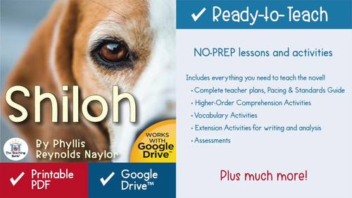 Shiloh Novel Study Book Unit by The Teaching Bank | TPT
