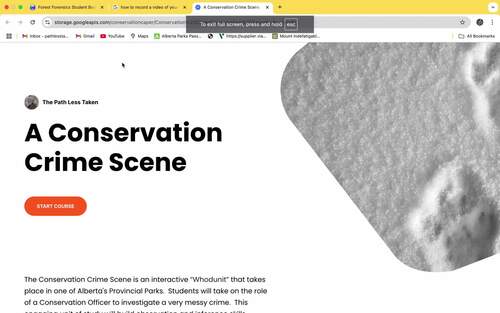 A Conservation Crime Scene Interactive Online Course | TPT