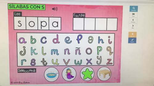 Sílabas con la S en Boom Cards | Lectoescritura by Sra Tatiana | TpT