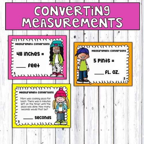 Converting Measurements Task Cards | Print & Google Classroom by Joyful 4th