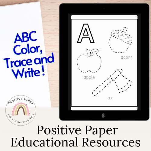 Learning ABC's Trace, Color and Handwriting Worksheets | TPT