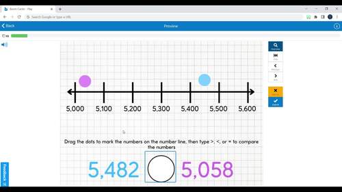 Comparing Numbers with Number Lines Boom Cards by Hands on Learning LLC