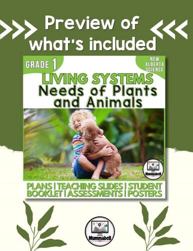 LIVING SYSTEMS Grade 1 Alberta New Science Curriculum by Mummabell