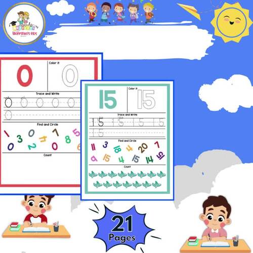 Numbers 1-20 Trace, Count, and Color Worksheets I Preschool / Pre-K ...