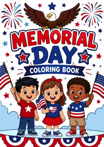 Memorial Day Coloring Book Patriotic Activities Preschool Kindergarten