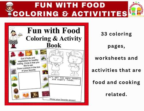 Fun with Food Coloring and Activity Book-Cooking-Themed Printables for Kids