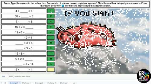 Dragon Pixel Art Math for the End of the Year Mixed Operations Fact Review