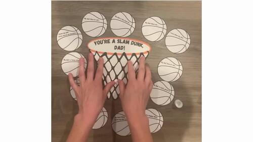 Father's Day Basketball Craft, Printable All About My Dad, Birthday Card