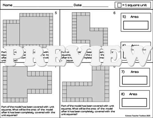 Google Slides and PDF -Decomposing Figures Using Unit Squares | TPT
