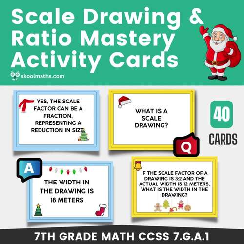 Scale Drawings and Ratio Mastery Flashcards 7th Grade Math CCSS 7.G.A.1