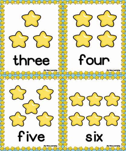 Math Centers And No-Prep Worksheets 1-10 Activity Pack Star Theme