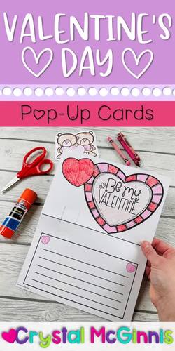 Valentine Pop Up Cards (Valentine's Day Writing Activity) by Crystal ...