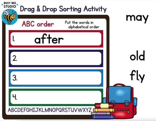 Back to School 1st Grade Sight Words Game ABC Order Boom Cards | TPT