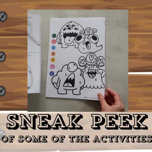 Monster Halloween themed preschool fall worksheets BUNDLE fall activity ...