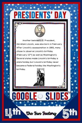 Presidents' Day Activities Reading Comprehension Digital AND Printable ...