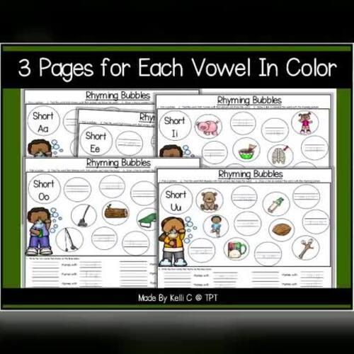 Rhyming CVC Word Worksheets Match and Write Fine Motor and Penmanship ...