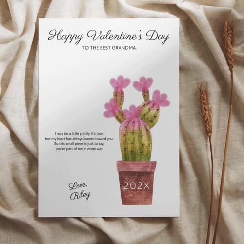 Cactus Fingerprint Craft, Valentines Day Handprint Poem, Thumbprint Art ...