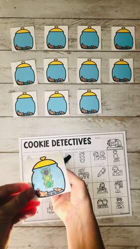 Cookie Magic Reveal Short E CVC Words - Magic Reveal Flashlight Activities