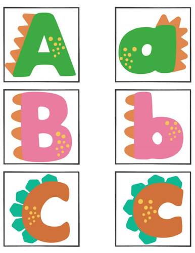 Dino Alphabet Letters with Bonus Dino Numbers Game by This World Around Us