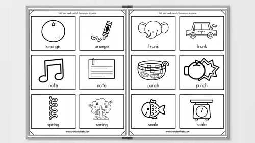 Homonym Memory Cards by Crafted with Bliss by Teacher Pia | TPT