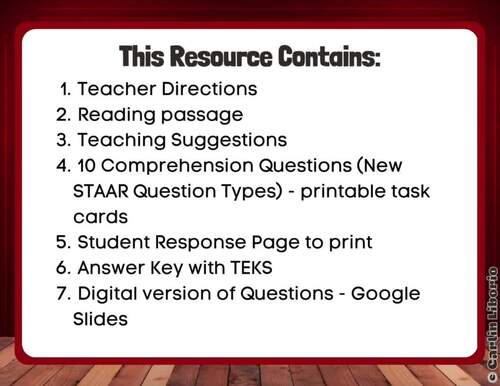 5th Gr.-Reading Comprehension- DRAMA- Fiction- STAAR New Question Types ...