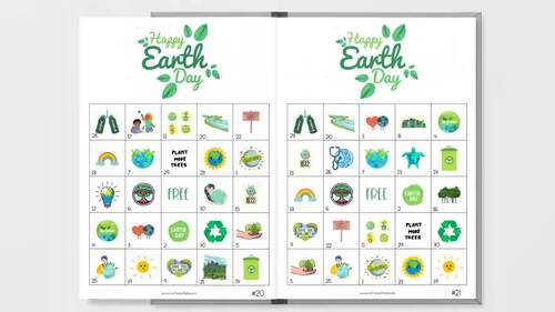 50 Earth Day Bingo Cards by Crafted with Bliss by Teacher Pia | TPT
