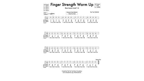 Finger Strength & Technique Exercise for Bass Guitar Level 1.4 | TPT