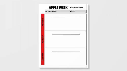 Editable Apple Week Activities and Planner Toddler Canva Template 2-4yo ...