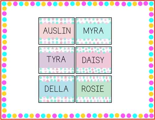 Printable Pastels Student Name Labels, Editable Classroom Labels, Name Tags