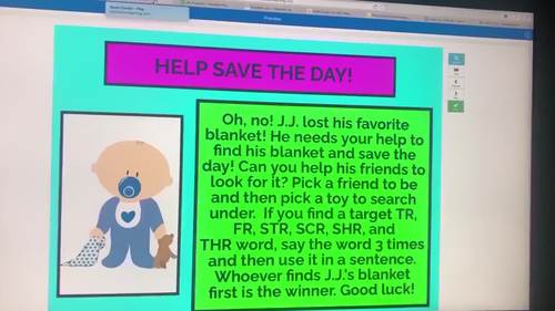 BOOM CARDS: Help Save The Day! Speech Therapy Game TR, FR, STR, SHR ...