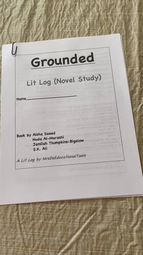 Grounded Lit Log (Novel Study) by MrsDsEducationalTools | TPT